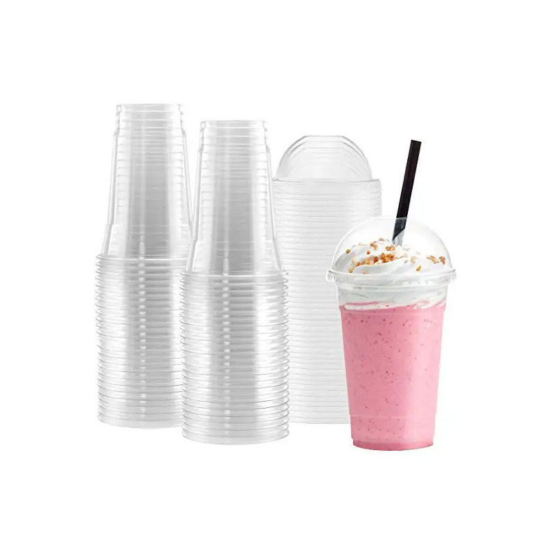 Custom PET PLA Plastic Cups With Lids Bubble Tea Beverage Espresso ...