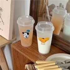 Polylactic Acid Sheet Cold Bubble Tea Milk Tea Cup PLA With Lid